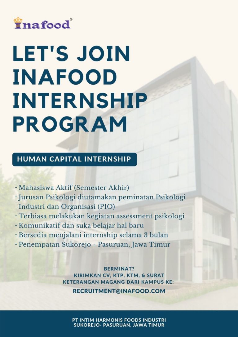 Inafood Internship Program – Fakultas Psikologi Universitas Airlangga